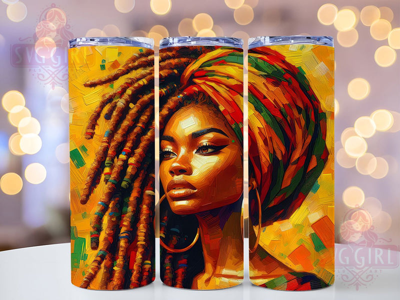 3D Black Girl Rasta Braids Melanin Queen Tumbler Wrap, Rasta Braids ...