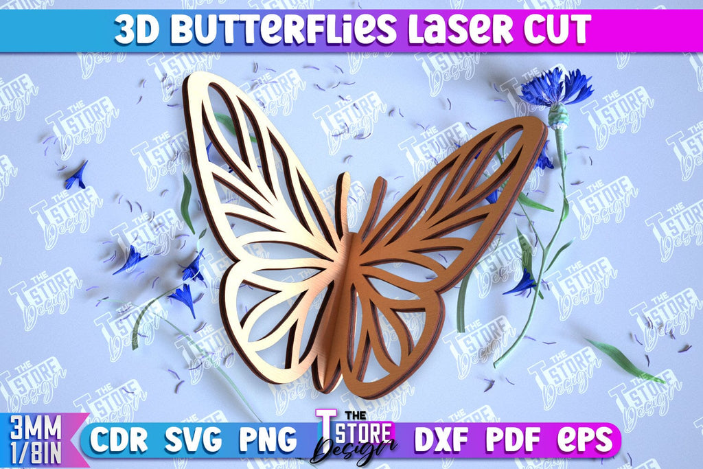 3D Butterflies Laser Cut | Summer Design | Decorative Butterflies | CNC ...