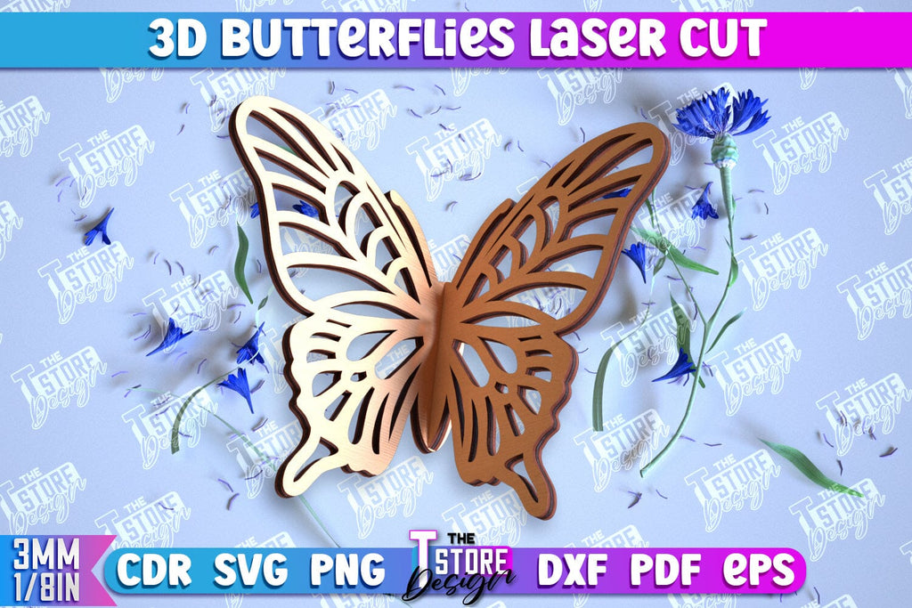 3D Butterflies Laser Cut | Summer Design | Decorative Butterflies | CNC ...