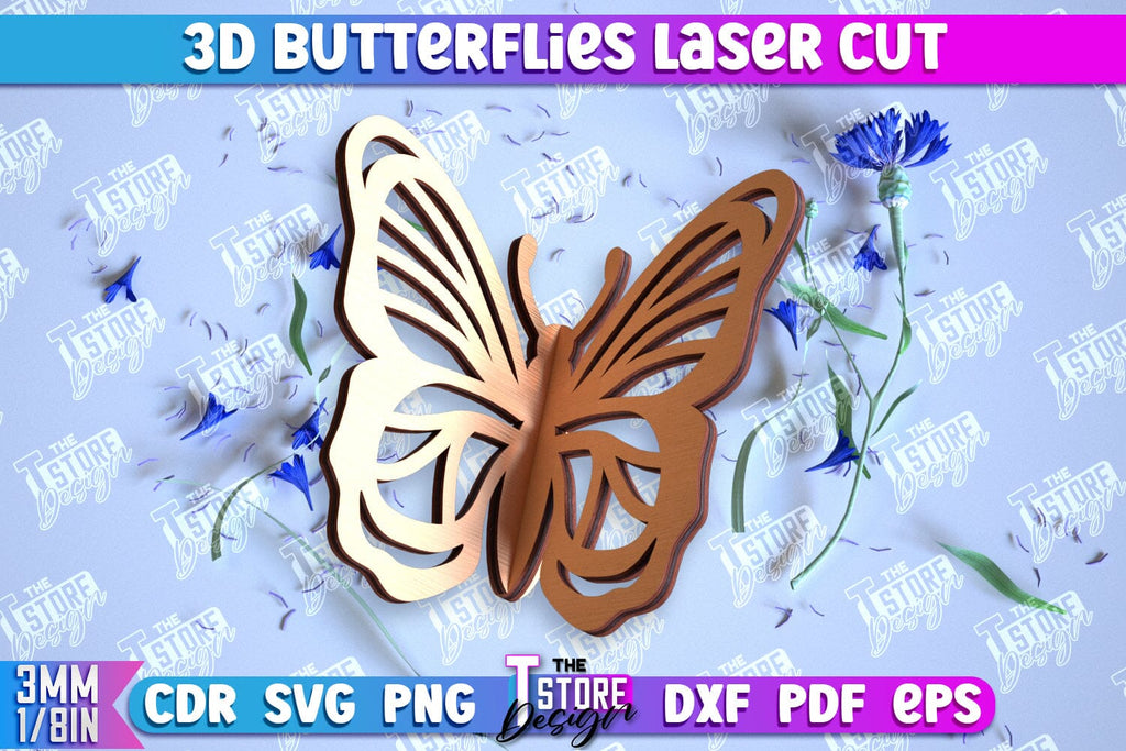3D Butterflies Laser Cut | Summer Design | Decorative Butterflies | CNC ...
