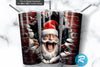 3D Christmas Santa Cracked Hole 20 Oz Png Tumbler Design - So Fontsy