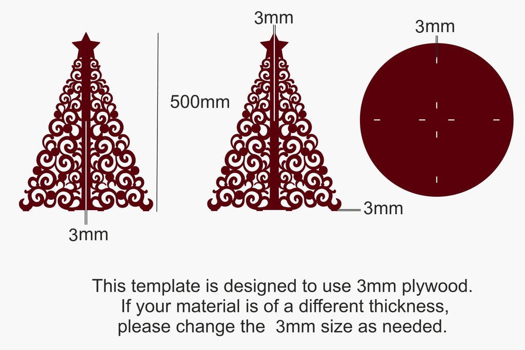 3D Christmas Tree SVG Laser Cutting Template Vector EPS, CDR - So Fontsy