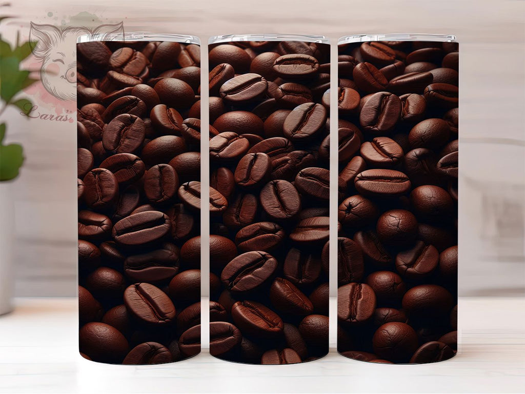 3D Coffee Bean Morning Brew Tumbler Wrap, Coffee Bean PNG, 20OZ ...