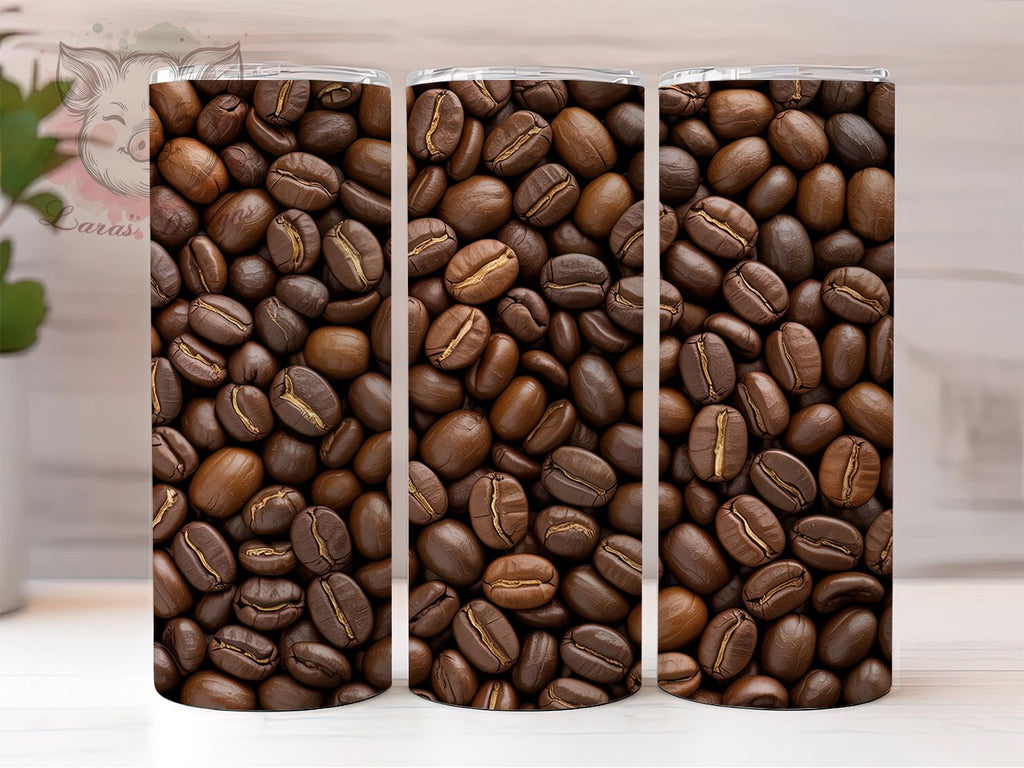 3D Coffee Bean Morning Brew Tumbler Wrap, Coffee Bean PNG, 20OZ ...