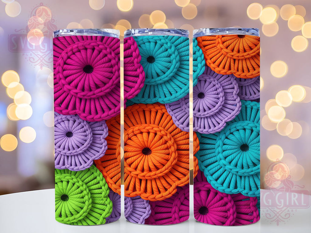 3D Crochet Floral Tumbler, Crochet Pattern Design, Artistic Flower ...