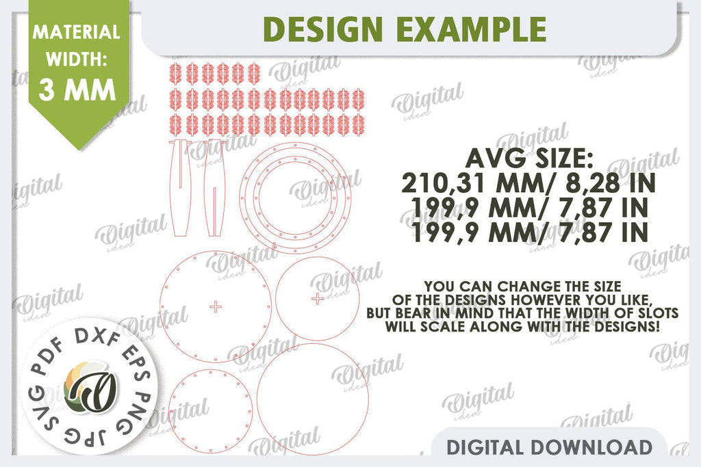 3D Decorative Tiered Tray Laser Cut Design. Serving Tray SVG - So Fontsy