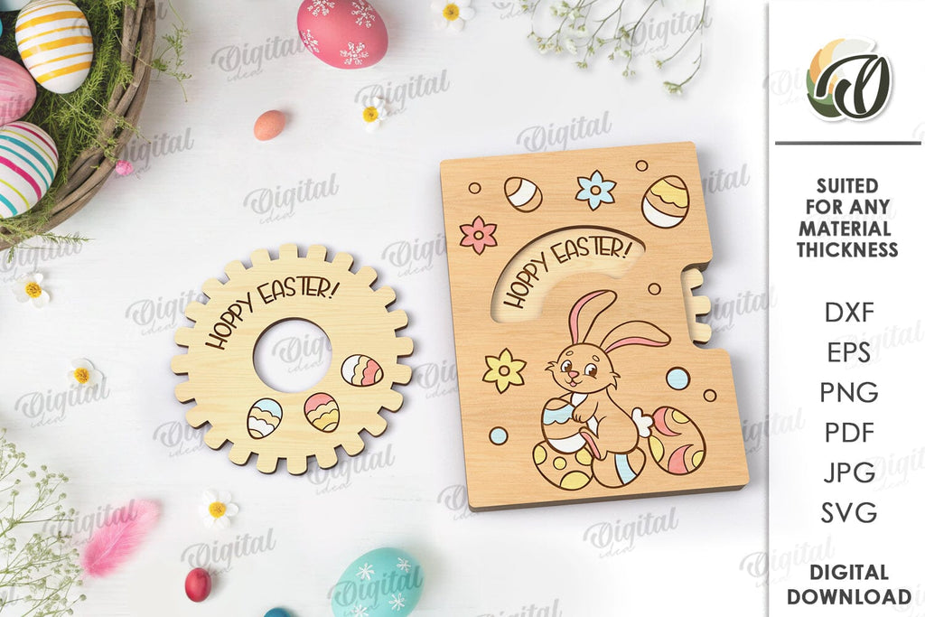 3D Easter Card Laser Cut. Easter Greeting Card SVG - So Fontsy