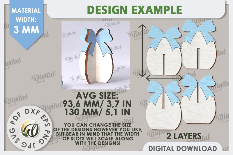 3D Easter Egg Laser Cut. Home Decor. Cute Easter SVG - So Fontsy