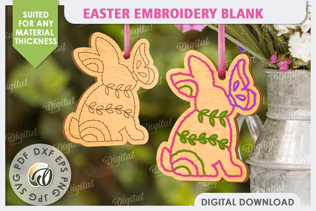 3D Easter Ornament Laser Cut. Embroidery Blanks SVG - So Fontsy