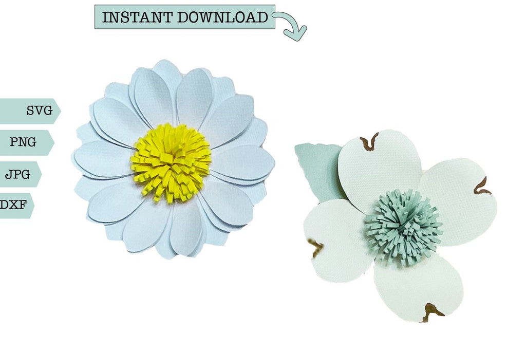 3d Flower SVG-Three Flowers - So Fontsy