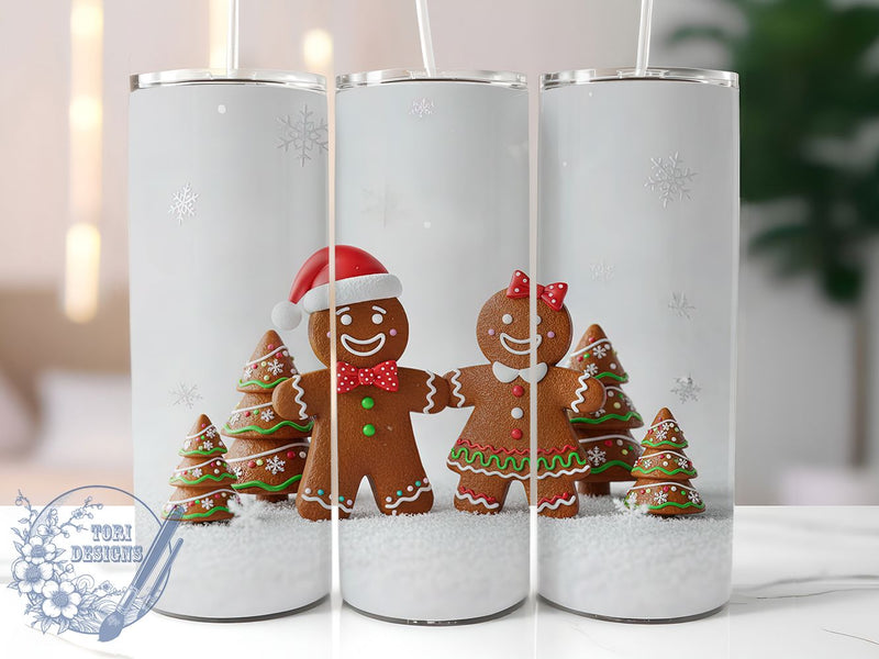 3D Gingerbread Christmas Cookie Tumbler, Christmas Cookie Wrap, Holiday ...