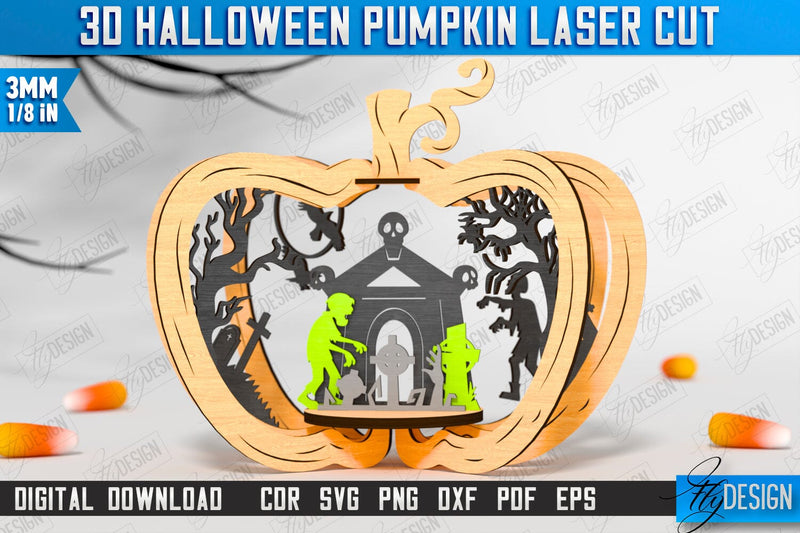 3D Halloween Pumpkin Laser Cut | Halloween Decorations | Seasonal Home ...