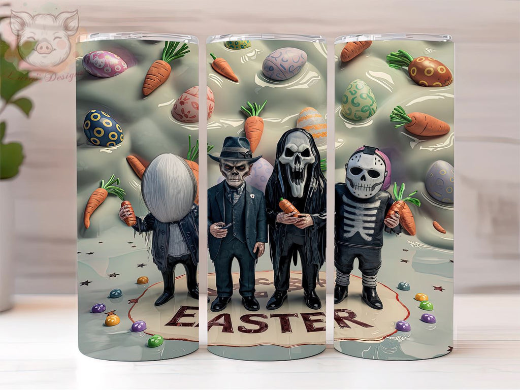 3D Inflated Easter Horror 20oz Tumbler Png, Straight & Tapered Tumbler ...