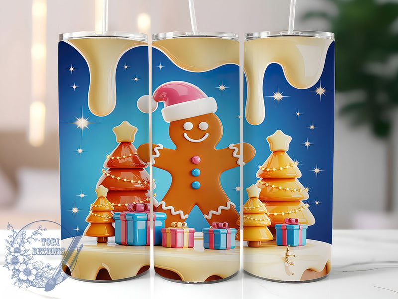 3D Inflated Gingerbread Cookie Tumbler, Inflated Christmas Wrap ...
