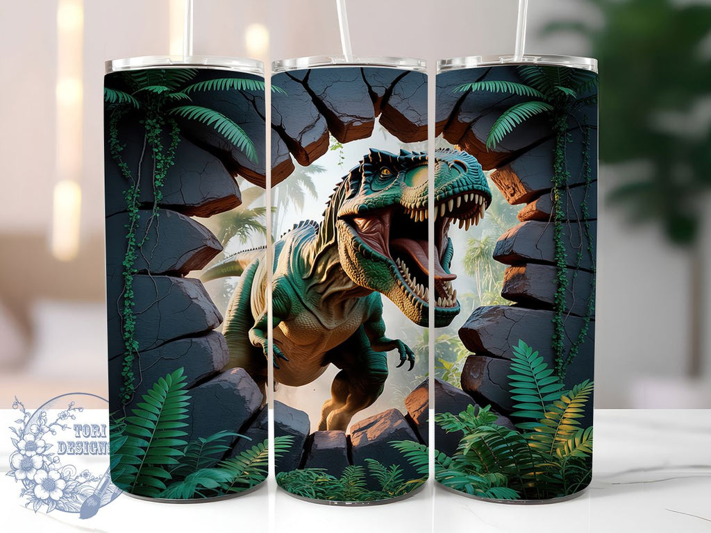 3D Jurassic Dinosaur Tumbler, Jurassic Sublimation Design, Prehistoric ...