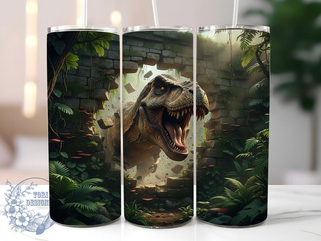3D Jurassic Dinosaur Tumbler, Jurassic Sublimation Design, Prehistoric ...