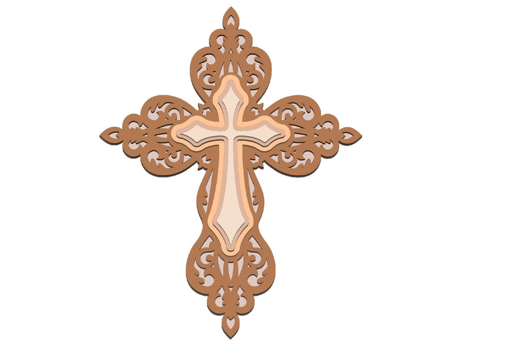 3d Layered Cross SVG EPS Template For Laser, Paper - So Fontsy
