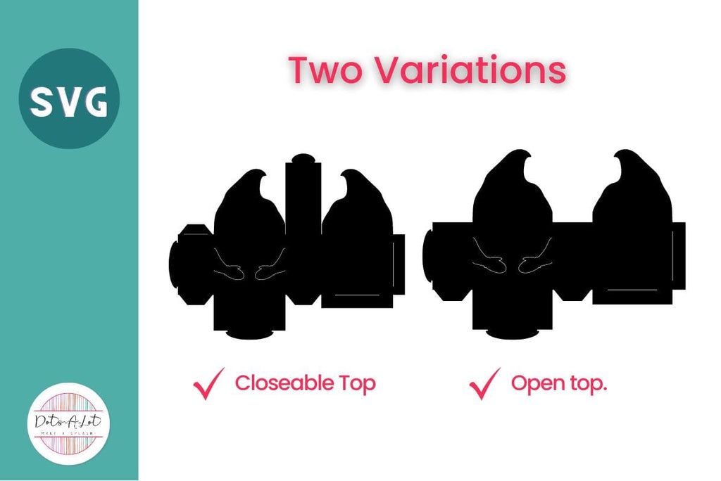 3D Layered Gnome Party Favor Box SVG Cut - So Fontsy