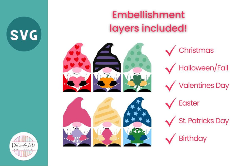 3D Layered Gnome Party Favor Box SVG Cut - So Fontsy