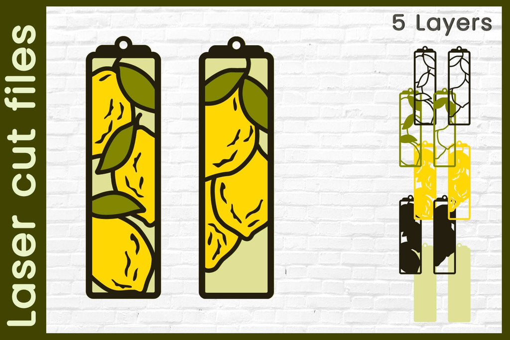 3d Lemon shadow box and bookmarks set svg, Layered papercut - So Fontsy