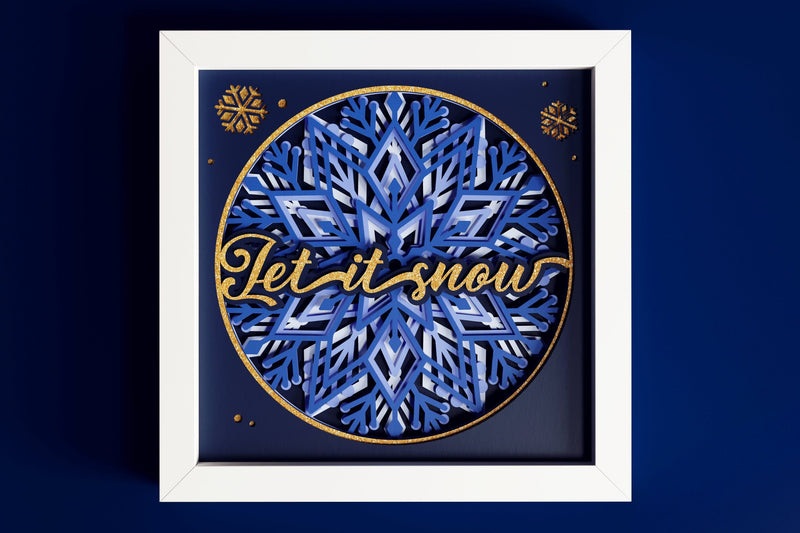 3D Let it snow Shadow Box svg - Snowflake svg, Christmas svg, Shadow ...