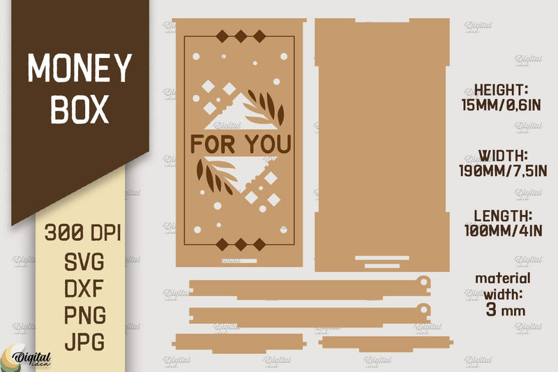 3D Money Box Bundle. Cash Gift Box Laser Cut. Money Holder SVG - So Fontsy