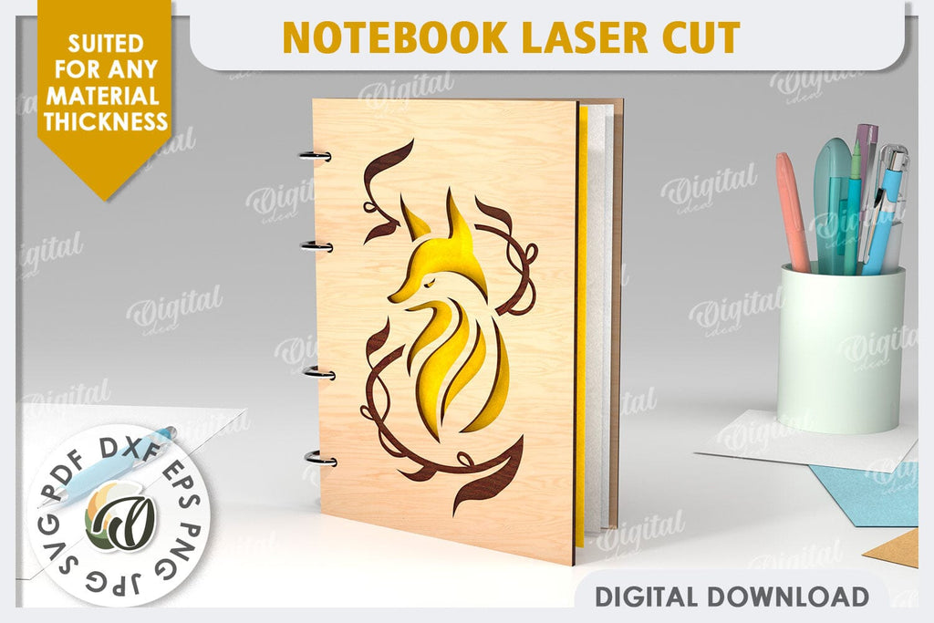 3D Notebooks Laser Cut Bundle. Wooden Notebooks SVG - So Fontsy