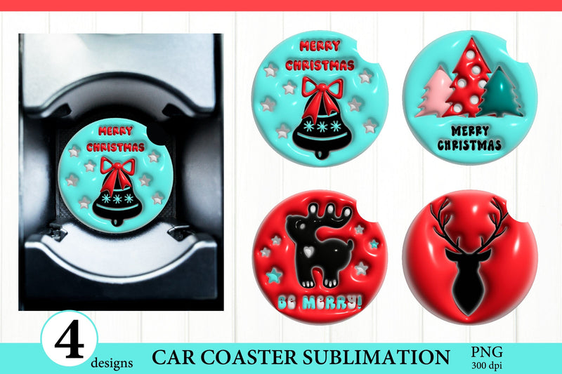 3D Puff Car Coaster PNG. 3D Inflated Puff Sublimation - So Fontsy
