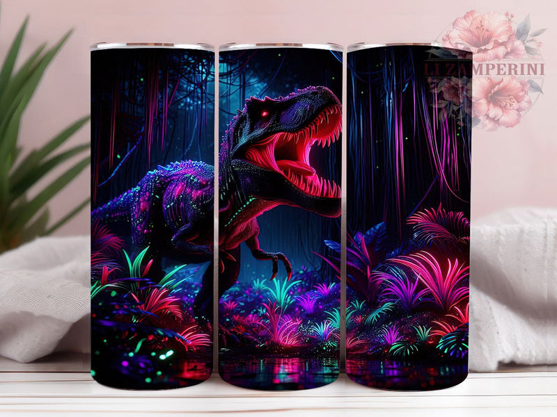 3D Roaring T-Rex 20oz Tumbler Wrap, Dinosaur Mug Design, Jurassic Theme ...