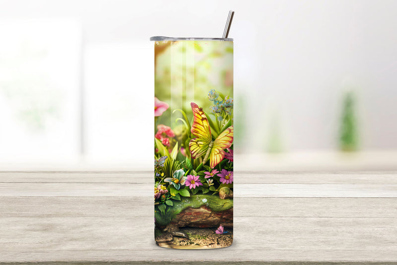 3D Spring Landscape Tumbler Sleeve, Wildflower Wonderland, Seamless ...