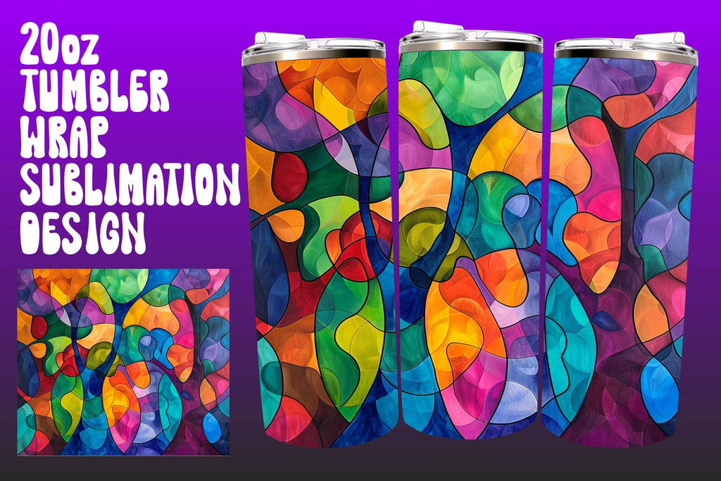 3D Stained Glass Wrap Design PNG - So Fontsy