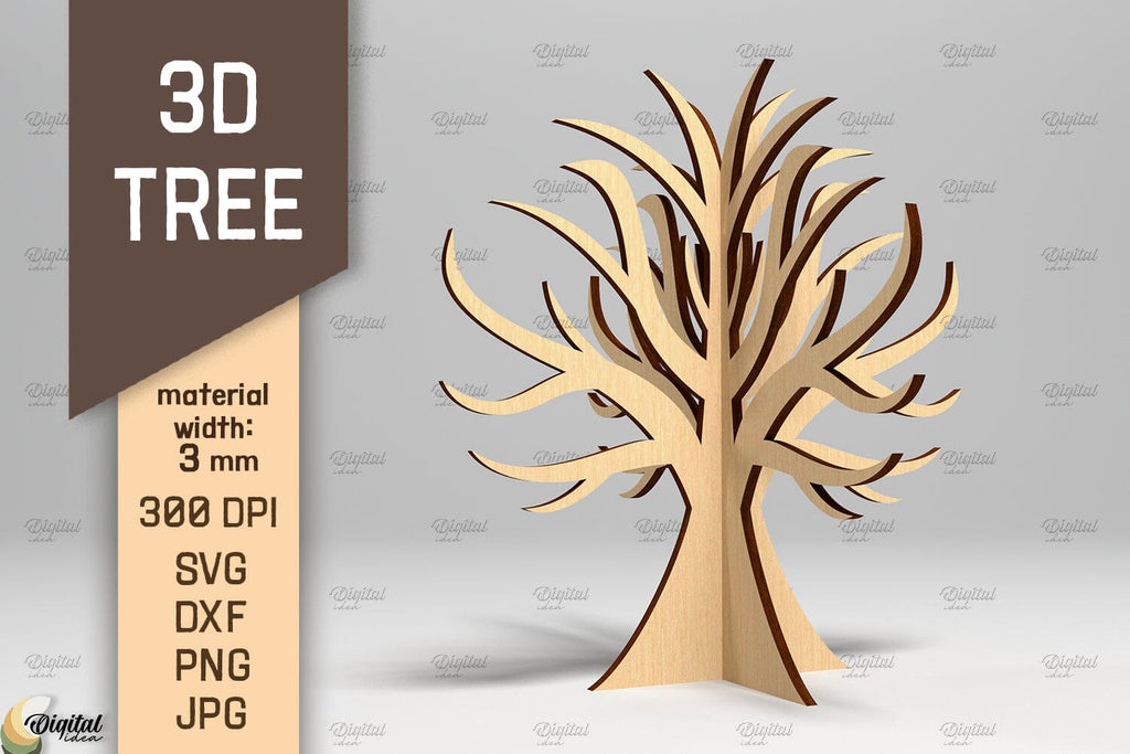 3D Tree SVG Bundle. Standing Tree Laser Cut. 3D Wood - So Fontsy