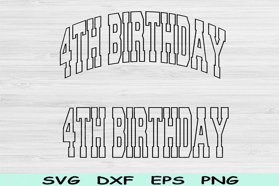 4th Birthday Svg Dxf Png Cut Files, Fourth Birthday Svg, 4 Year Old Svg ...