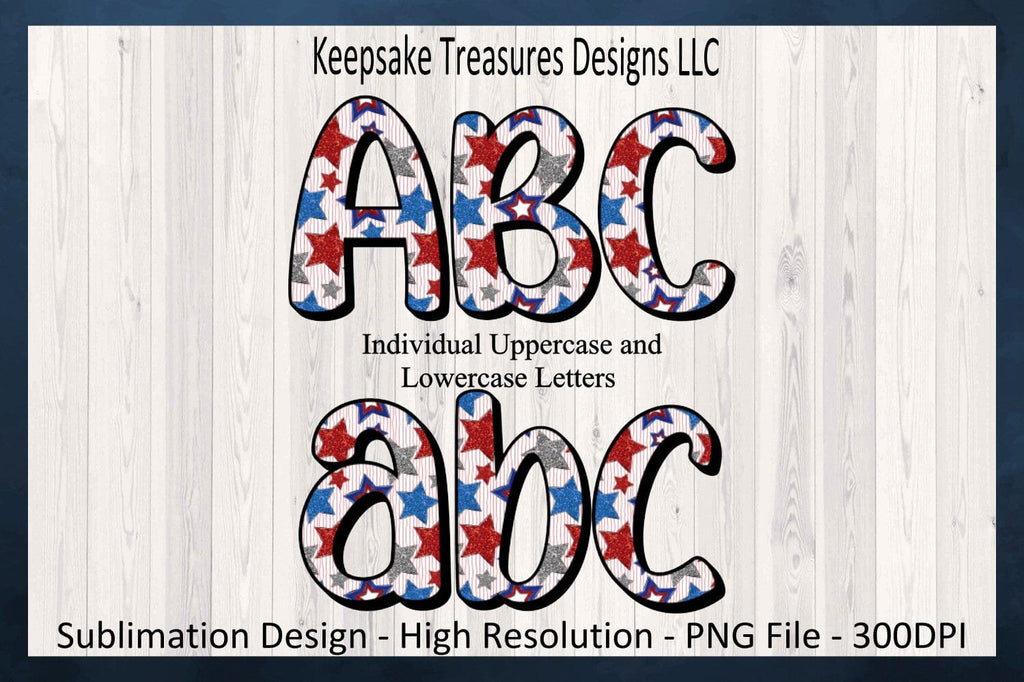 4th July Glitter Stars Alphabet png clipart, Independence Day ...