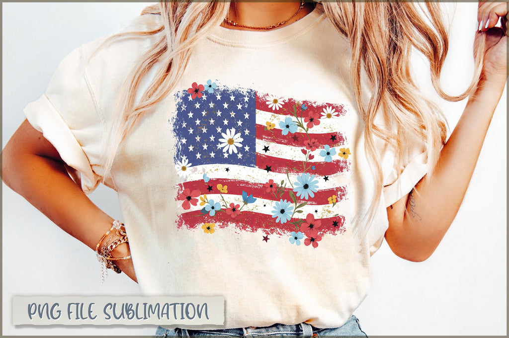 4th of July Boho Patriotic Flag PNG - So Fontsy