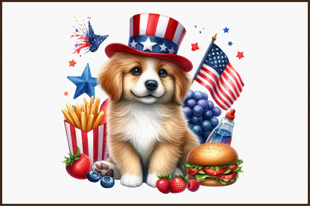 4th of July Dog Clipart - So Fontsy