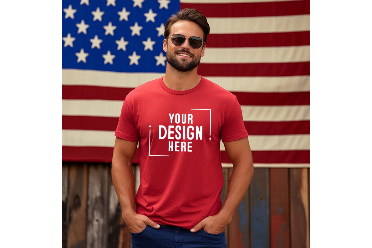 4th of july Man Tshirt Mockup-Patriotic - So Fontsy