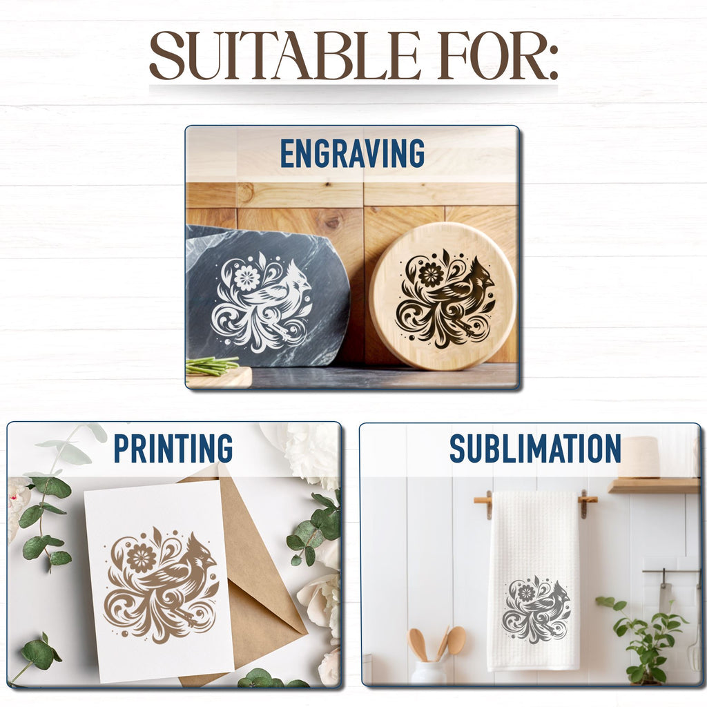 Cardinal Bird SVG DXF PNG JPG - So Fontsy