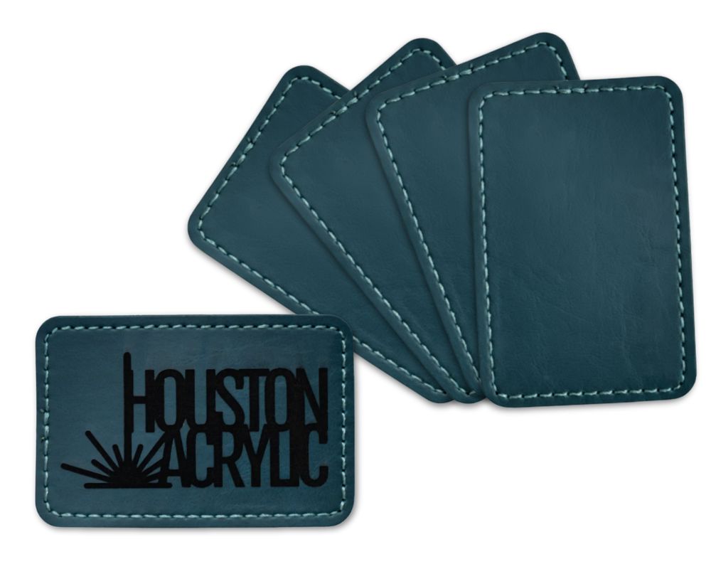 5 Pack Signature Navy/Black MakerLeatherette Rectangle Patch with Adhe ...