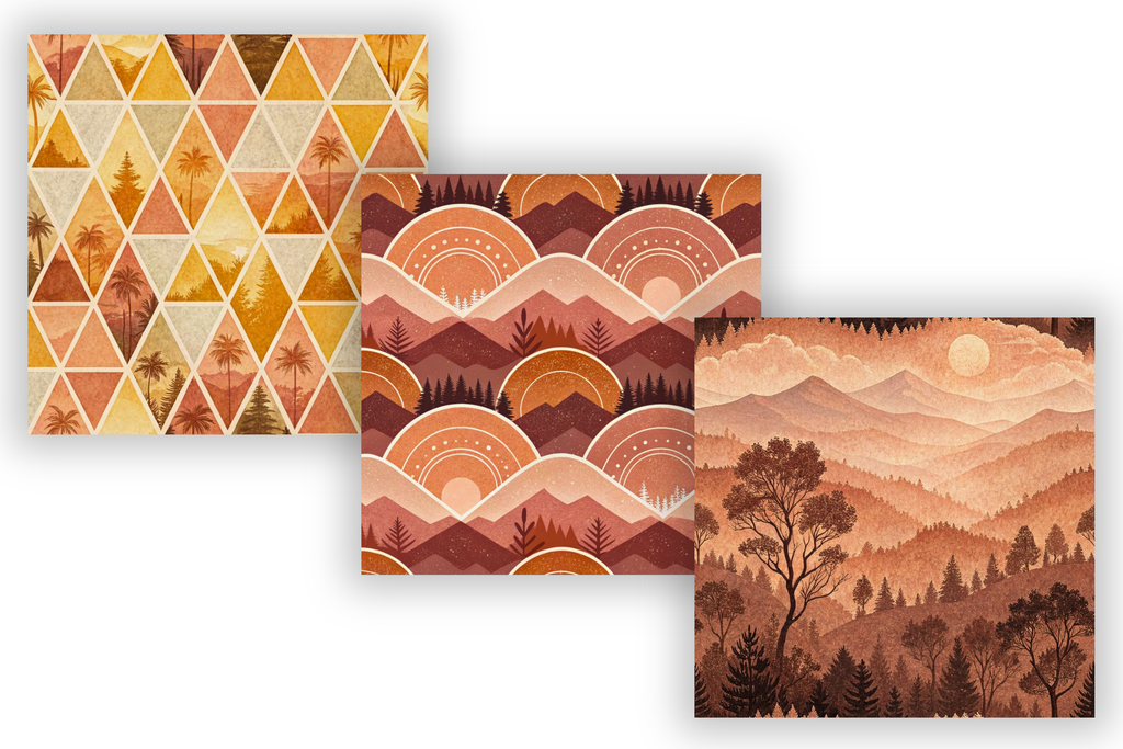 Desert Sunset Seamless Pattern – Terracotta, Sage & Golden Dunes - So ...