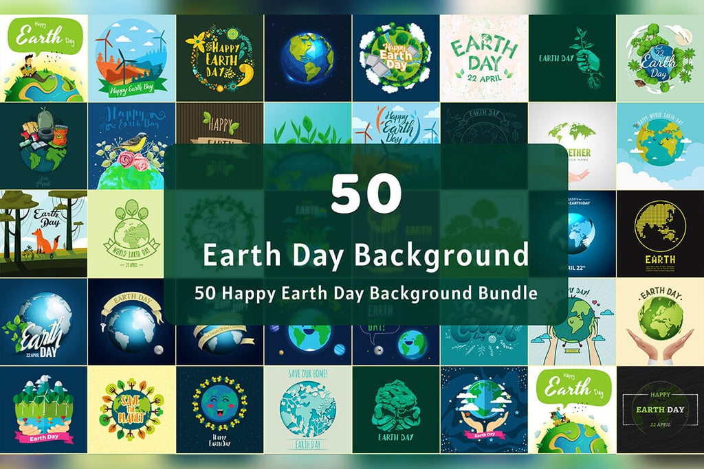 50 Earth Day Backgrounds Happy Earth Day Graphic Bundle - So Fontsy