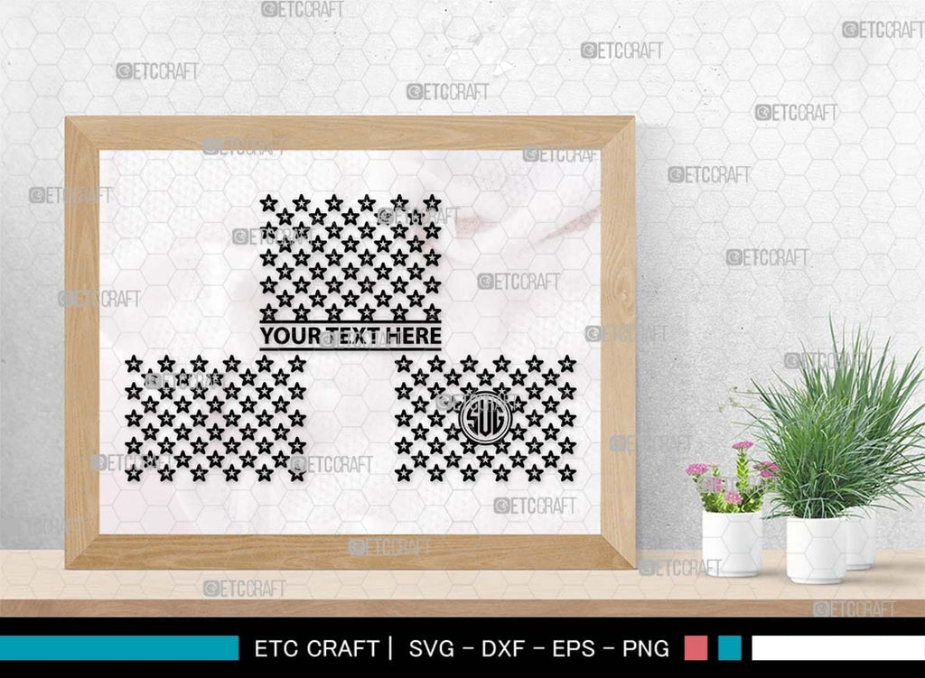 50 Stars Monogram, 50 Stars Silhouette, Stars SVG, Fifty Stars Svg ...