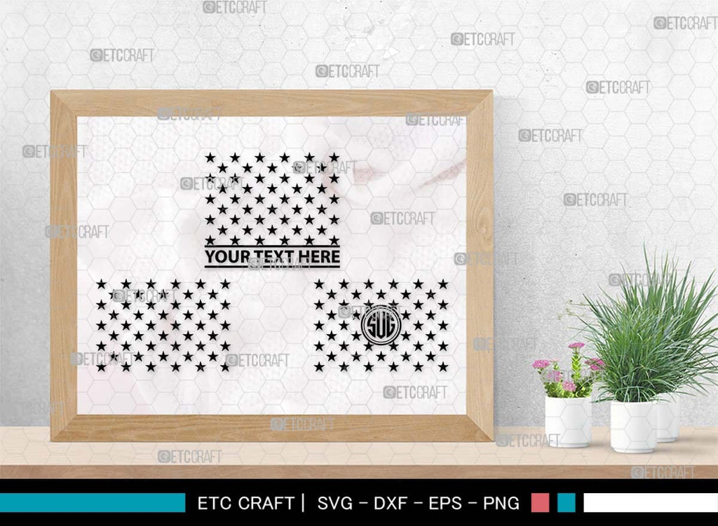 50 Stars Monogram, 50 Stars Silhouette, Stars SVG, Fifty Stars Svg, St ...