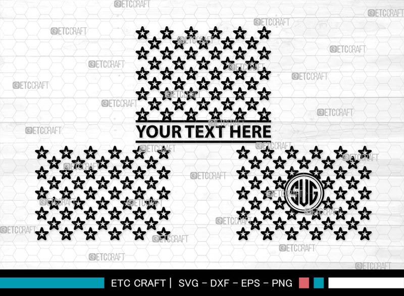50 Stars Monogram, 50 Stars Silhouette, Stars SVG, Fifty Stars Svg ...
