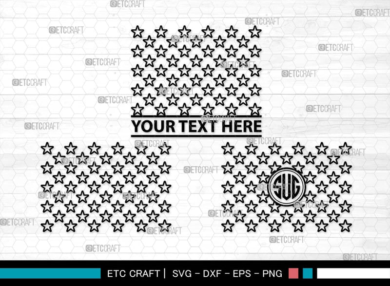 50 Stars Monogram, 50 Stars Silhouette, Stars SVG, Fifty Stars Svg ...