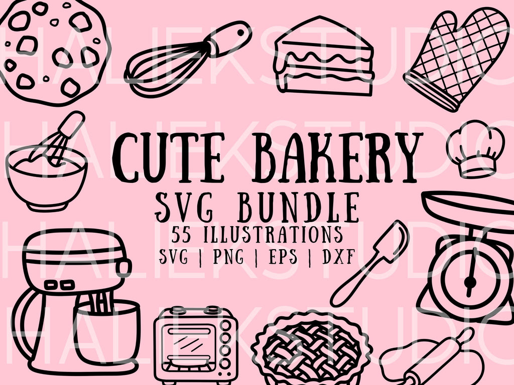 55 Cute Bakery SVG Design Set - So Fontsy