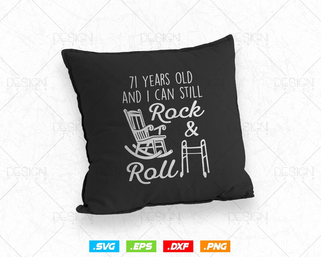 71 Years Old Rock & Roll Birthday Svg Png, 71th Birthday Clipart T ...