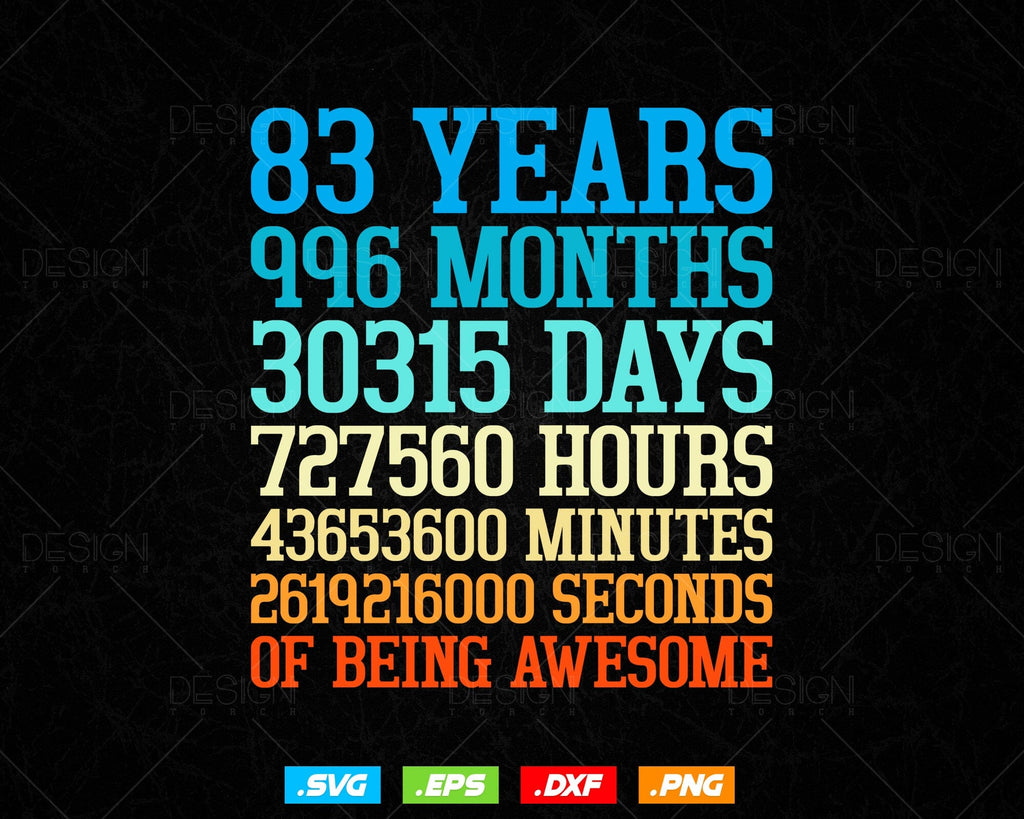 83rd Birthday,83rd Birthday Svg,83rd Birthday Tshirt,83rd Birthday ...