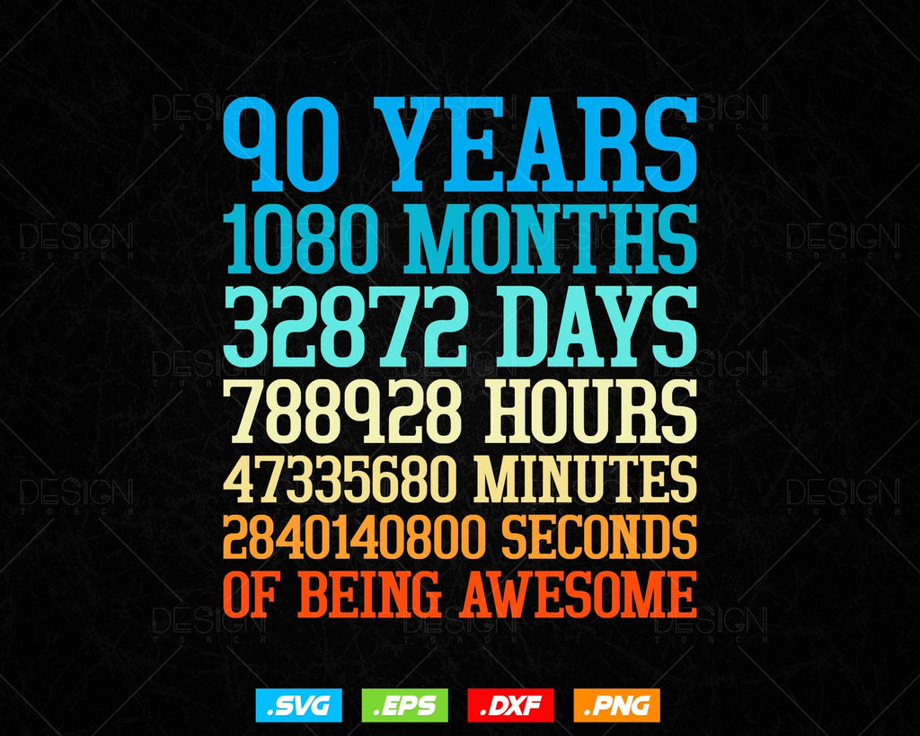 90th Birthday,90th Birthday Svg,90th Birthday Tshirt,90th Birthday ...