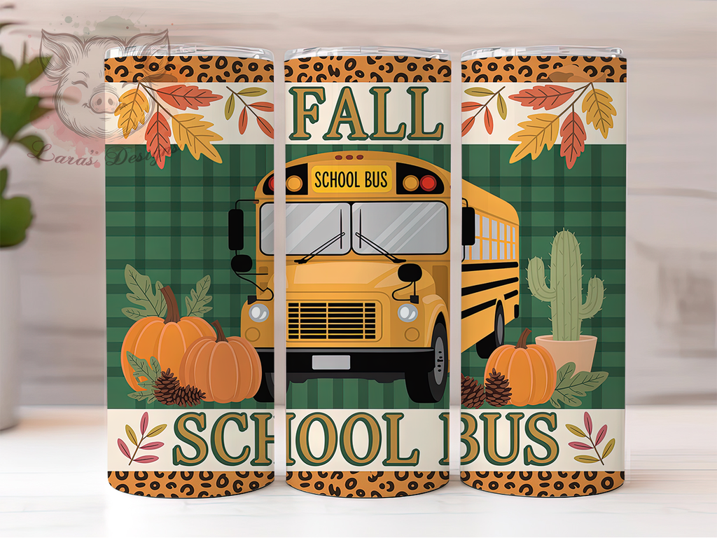 Western School Bus Fall Tumbler, Western Fall Wrap, 20oz Bus ...